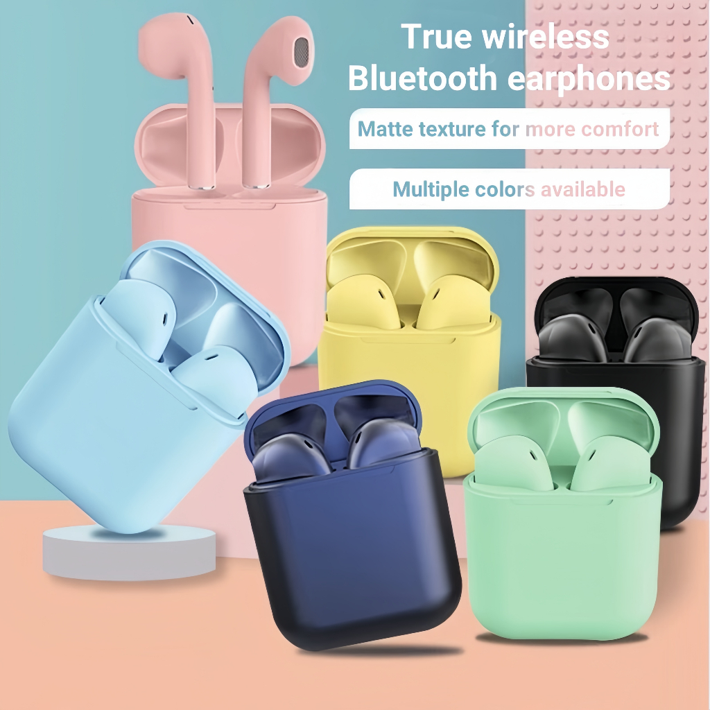 Tws i12 หูฟังบลูทูธไร้สาย สีมาการอง | Shopee Thailand