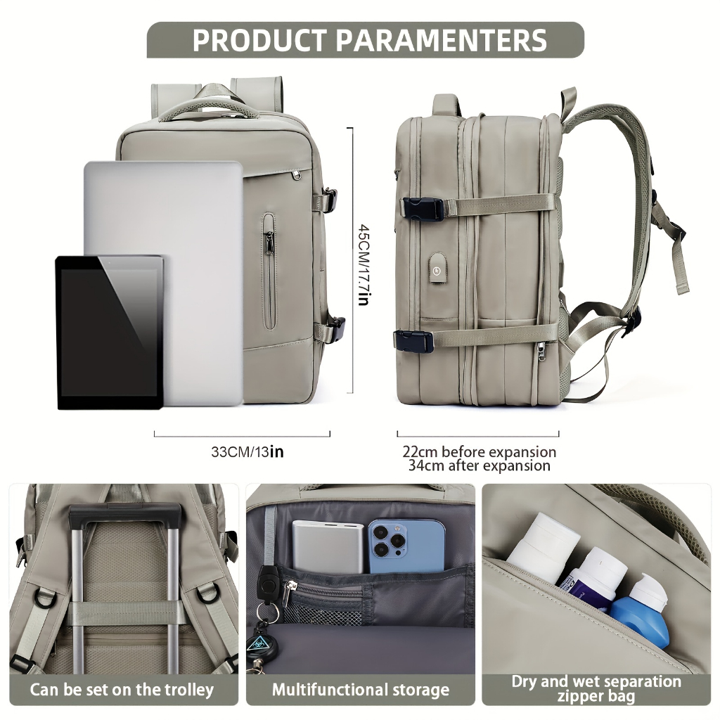 COD 40L จากกรุงเทพฯ เป้เดินทาง กระเป๋าเป้เดินทางกันน้ำหลายช่อง กระเป๋า ...