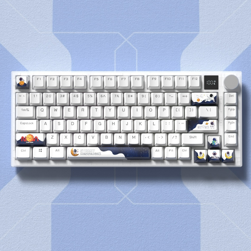 Weikav คีย์บอร์ดเล่นเกมไร้สาย 75% พร้อมหน้าจอ WK75 พร้อมปะเก็นบลูทูธ ...