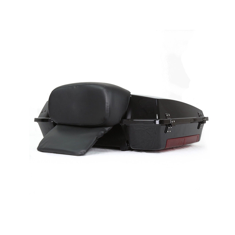 กระเป๋าเดินทาง พร้อมพนักพิงสับ สีดําวาว สําหรับ Harley Touring 97-13 ...