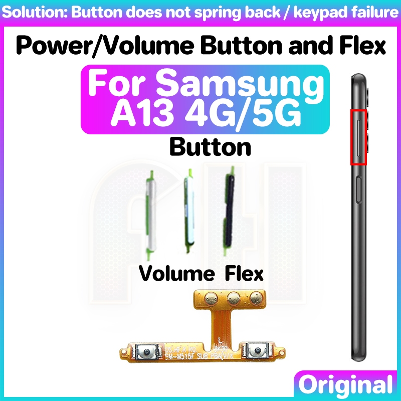 ปุ่มปรับระดับเสียง ปุ่มกดเปิดปิด สายเคเบิลอ่อน สําหรับ Samsung Galaxy A13 4G 5G A135 A136 ...