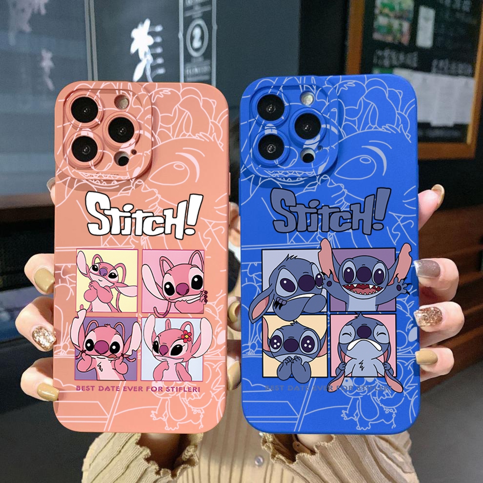 เคสโทรศัพท์มือถือ ขอบสี่เหลี่ยม ลาย Stitch สําหรับ Xiaomi Redmi Note 13 ...
