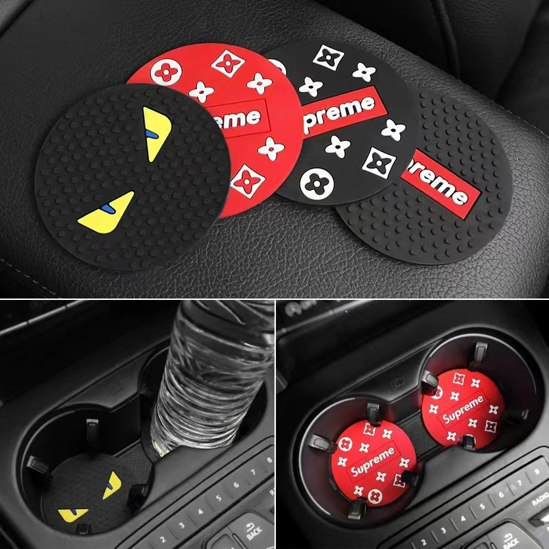 จานรองแก้วรถ Universal Car Car Water Cup Mat ซิลิโคนรถ Cup Groove Mat ...