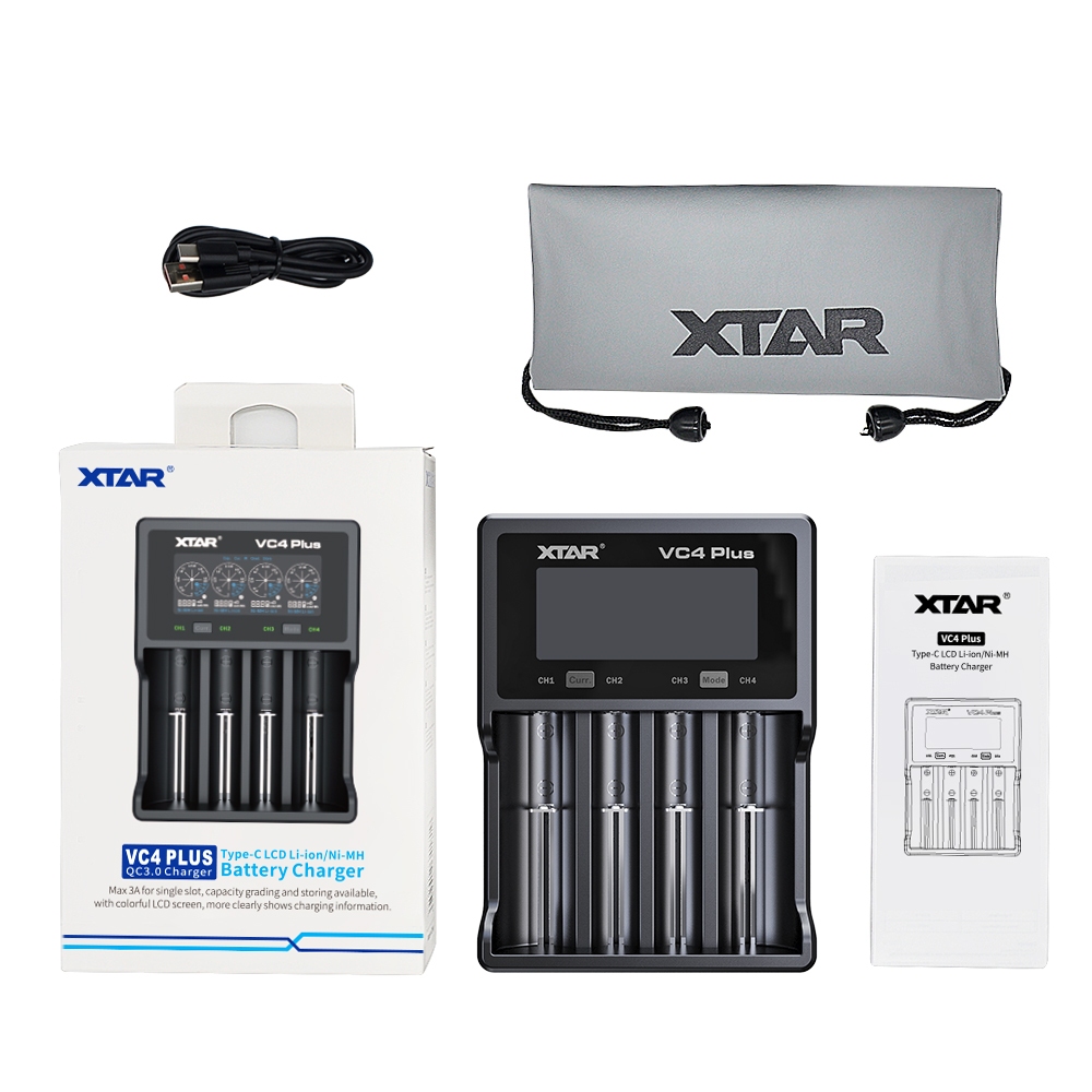 อุปกรณ์ชาร์จแบตเตอรี่ XTAR VC4 PLUS Type C LCD 18650 4 ช่อง สําหรับ ...