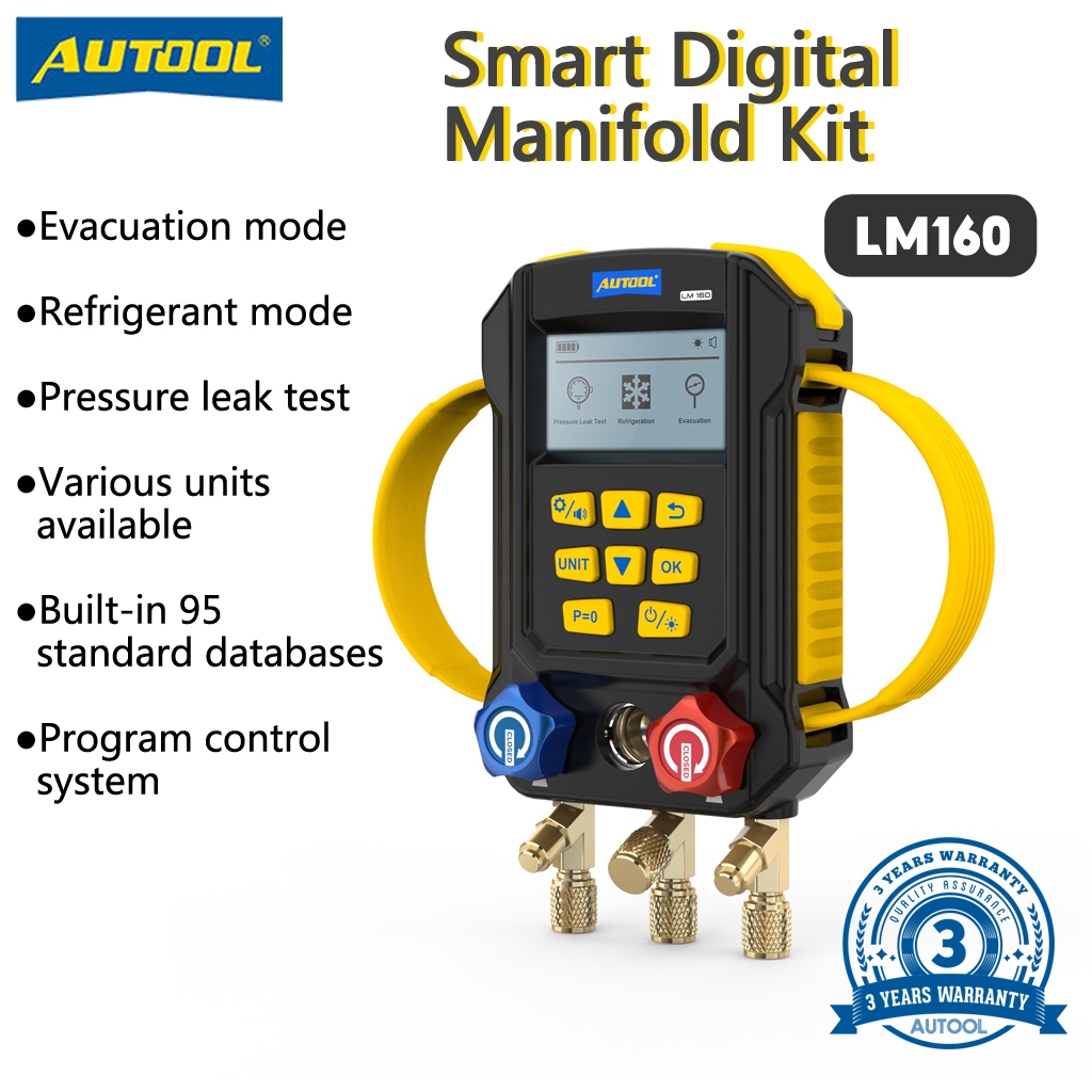 Autool LM160 เกจวัดอุณหภูมิ แรงดัน สูญญากาศ HVAC สําหรับฐานข้อมูล ...