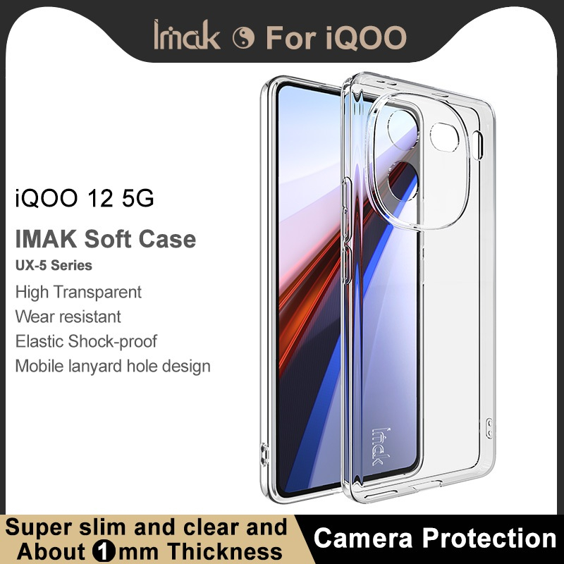 เคสโทรศัพท์มือถือ ซิลิโคนนิ่ม TPU ใส บางมาก กันกระแทก ป้องกันกล้อง สําหรับ Vivo iQOO 12 5G IMAK ...