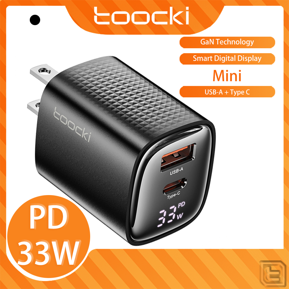 Toocki GaN 33W USB Type C เครื่องชาร์จ PD หัวชาร์จด่วน USB GaN Charger พร้อมจอแสดงผลดิจิตอล ...