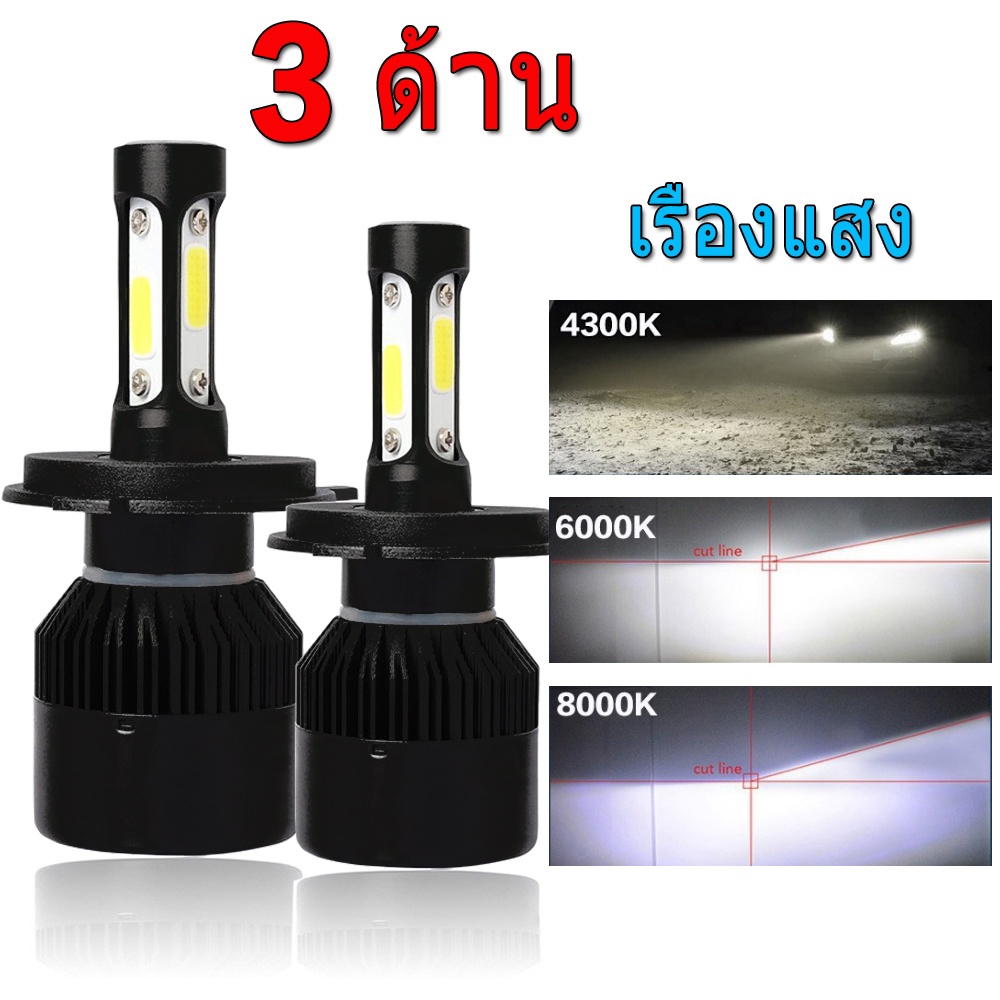 โคมไฟตัดหมอก LED 10000LM H4 H1 H7 H8 H9 H11 H16 9005 HB3 9006 HB4 4300K 6000K 8000K สําหรับ ...