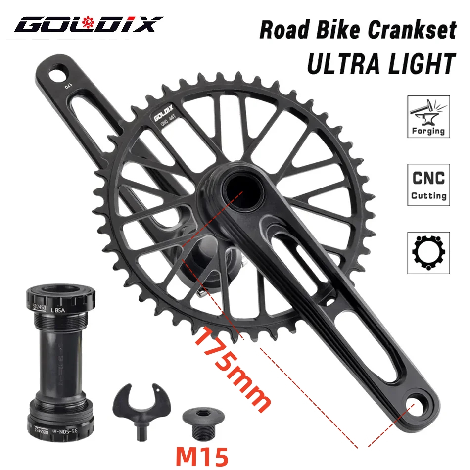 Crank Road Bike GXP Single Chainring Crankset CNC 175mm Hollow Bicycle ...