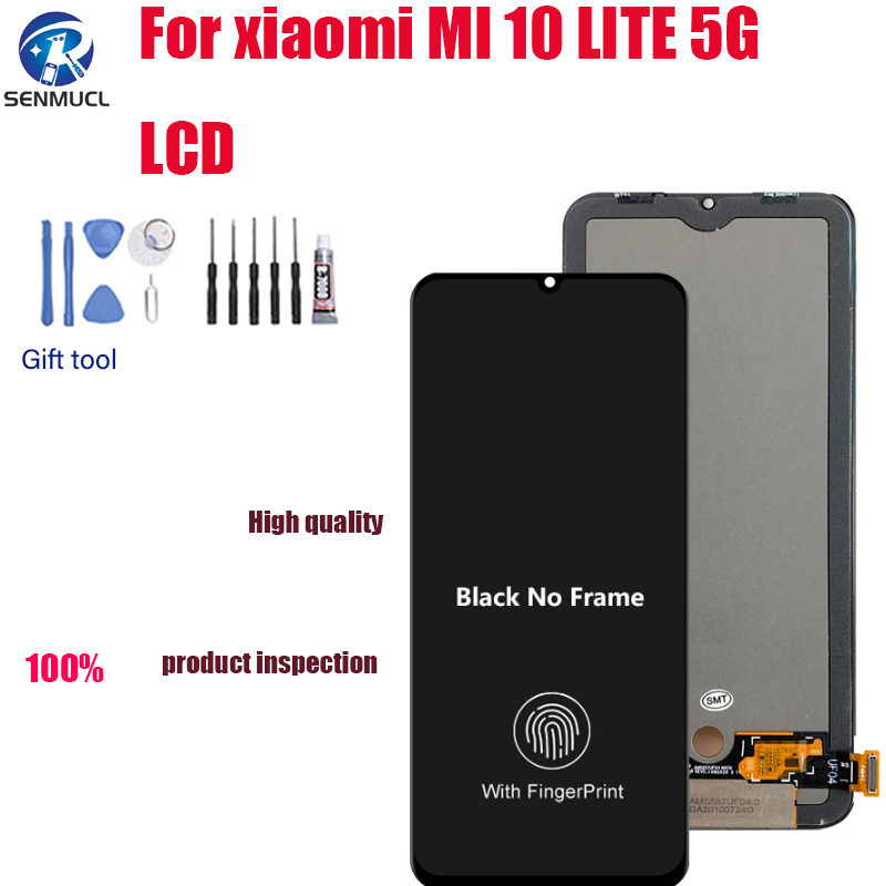 Amoled ชุดหน้าจอสัมผัสดิจิทัล LCD สําหรับ Xiaomi Mi 10 Lite 5G Redmi ...