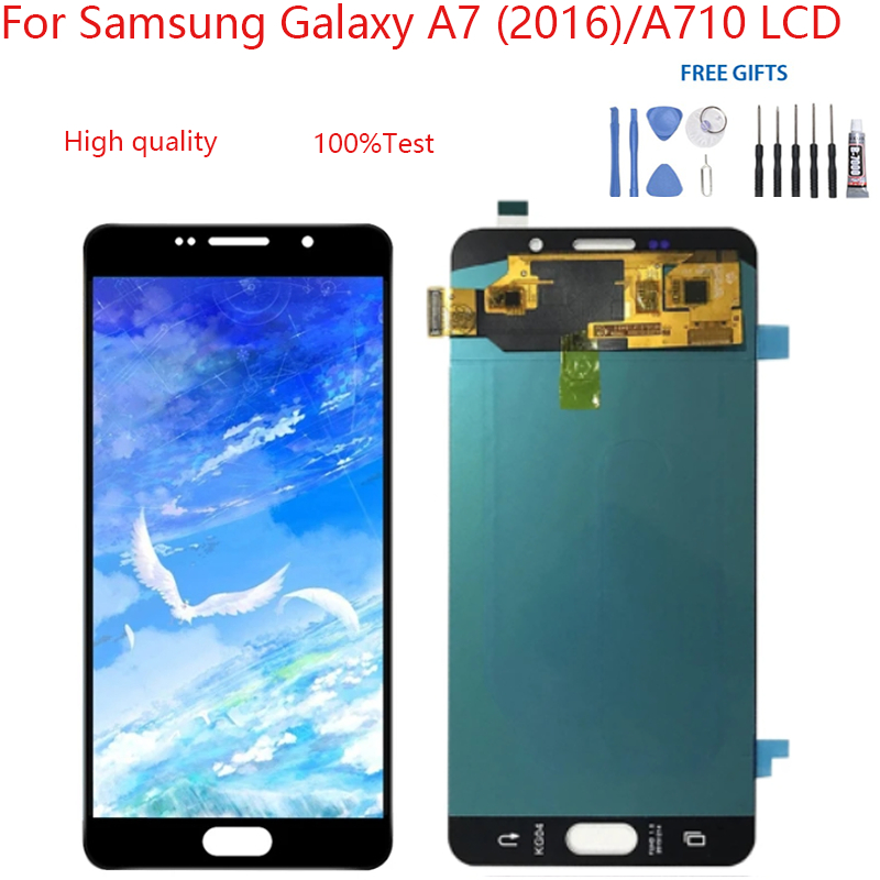 อะไหล่หน้าจอสัมผัสดิจิทัล LCD แบบเปลี่ยน สําหรับ Samsung Galaxy A7 (2016) A710 | Shopee Thailand