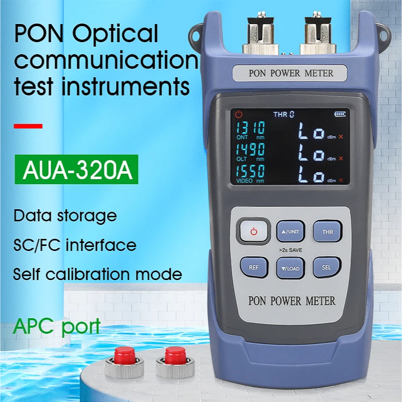 Aua-320a/u เครื่องวัดพลังงานแสงเบอร์ออปติคอล FTTX ONT OLT 1310 1490 ...
