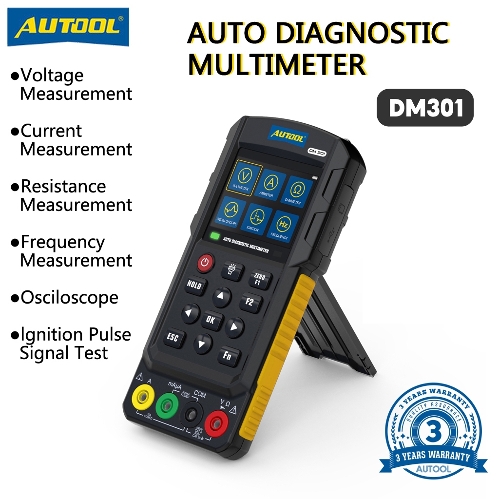Autool DM301 มัลติมิเตอร์วินิจฉัยรถยนต์ วัดแรงดันไฟฟ้า oscilloscope วัด ...