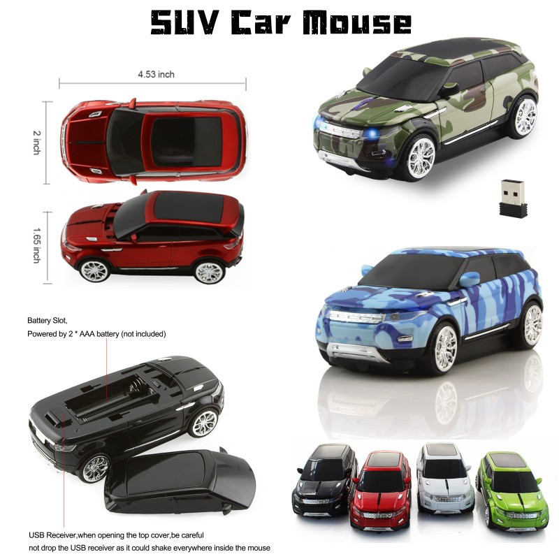 เมาส์ไร้สาย 2.4GHz เมาส์ในรถยนต์ Cool SUV Sport Car Mouse 1600 DPI ...