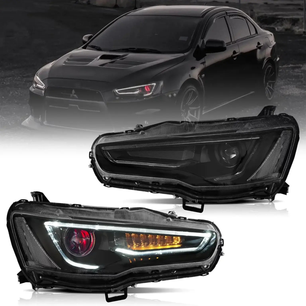 Vland LED ไฟหน ้ 2008-2020 Mitsubishi Lancer EX CJ CF GSR EVO-X 9th Gen ...