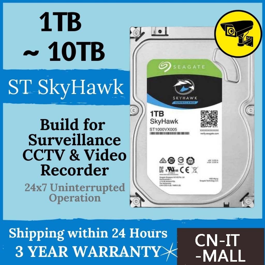 3.5" Purple Surveillance HDD 1TB TO 10TB Enterprise Security Monitoring ...