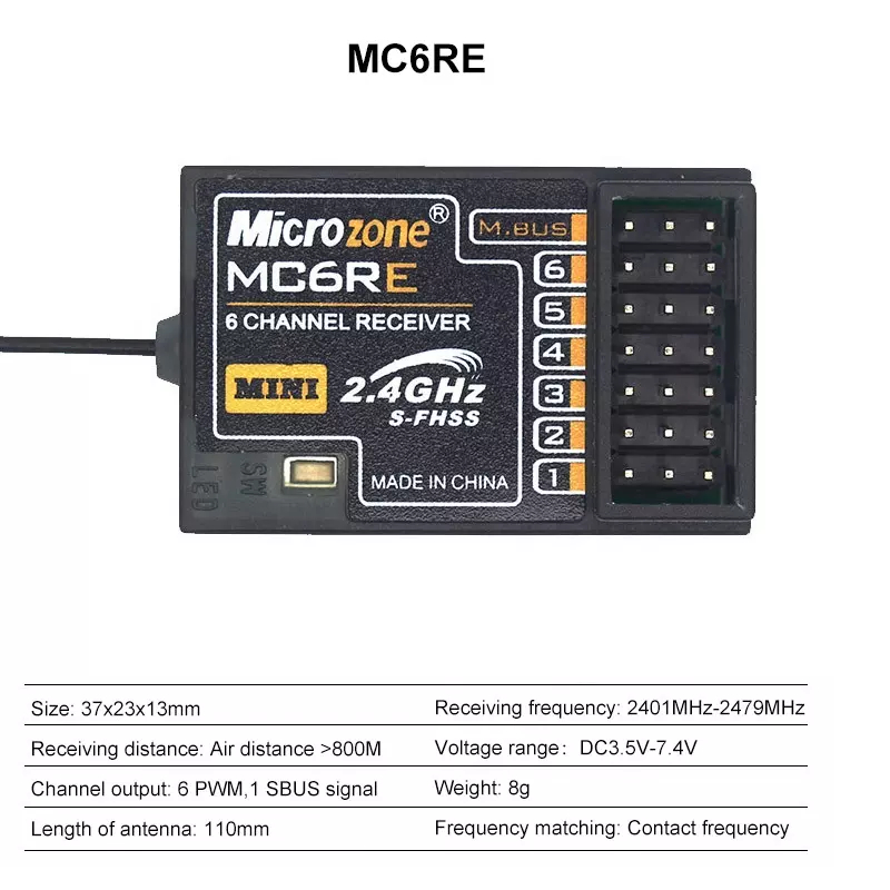 Microzone MC6RE MC7RB MC9002 ตัวรับสัญญาณ M-SBUS ขนาดเล็ก 6CH MC8RE 8CH สําหรับโดรนบังคับ MC6C ...