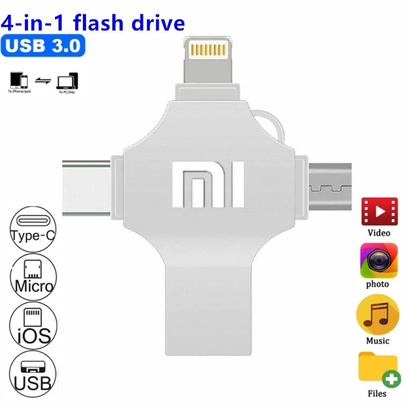 แฟลชไดรฟ์ OTG USB 4-in-1 64GB 128GB 256GB Type-C 512GB 1TB 2TB สําหรับ ...