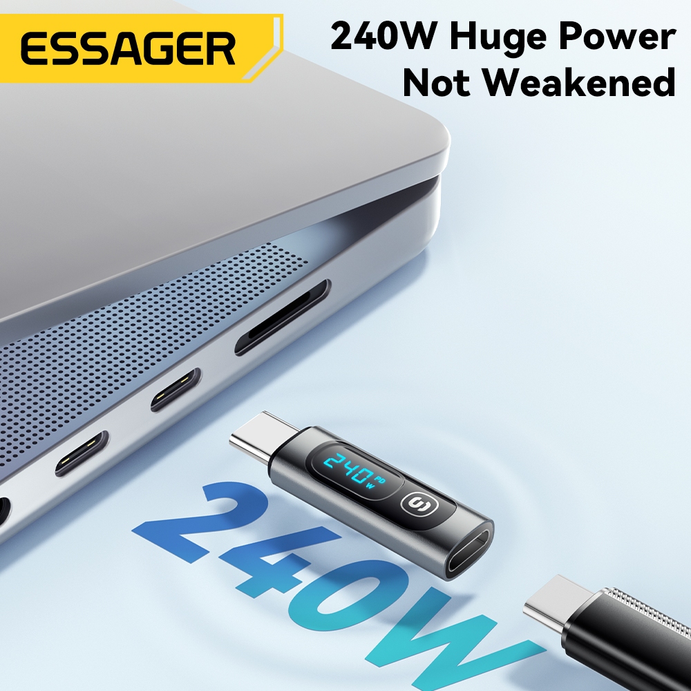 Essager อะแดปเตอร์ทดสอบพลังงาน Type C เป็น Type C 240W รองรับการส่ง ...