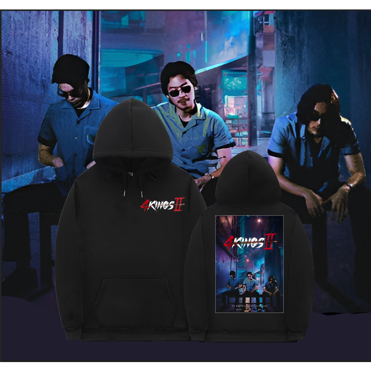 4kings2 4king ยุคมืออาชีพ 90s การออกแบบเสื้อฮู้ดแขนยาวที่ซาบซึ้ง M-3XL ...