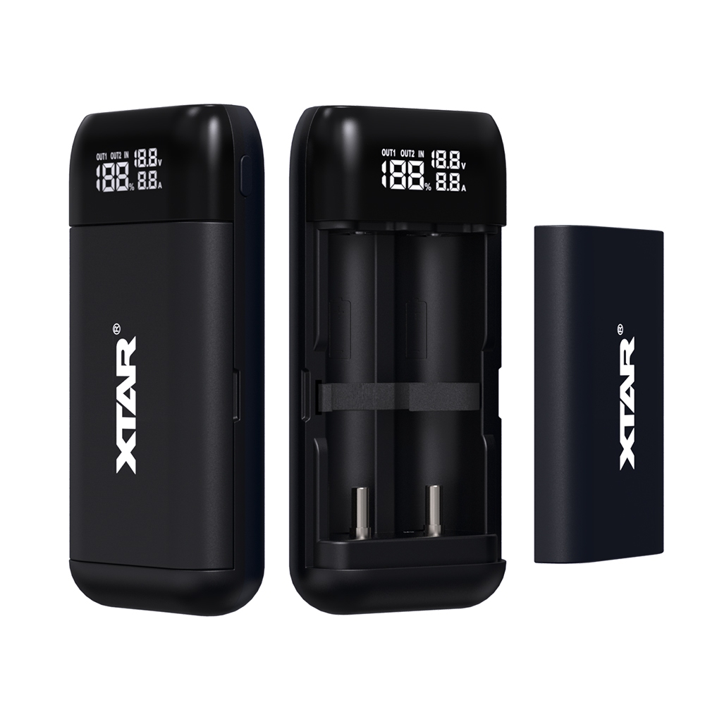 Legit XTAR PB2SL (ที่ชาร์จ 2 ช่อง และพาวเวอร์แบงค์) Type-C ชาร์จเร็ว 2A*2 ช่อง สําหรับแบตเตอรี่ ...