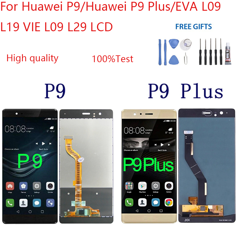 อะไหล่หน้าจอสัมผัสดิจิทัล LCD แบบเปลี่ยน สําหรับ Huawei P9 Huawei P9 Plus EVA L09 L19 VIE L09 ...