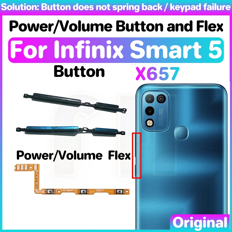 ปุ่มปรับระดับเสียง แบบยืดหยุ่น สําหรับ Infinix smart 5 X657 | Shopee ...