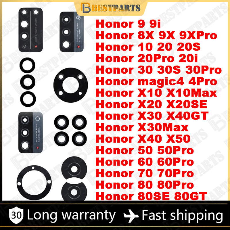 อะไหล่เลนส์กล้องด้านหลัง สําหรับ Huawei Honor 9 9X 10 20 20S 30 50 60 70 80 Pro SE X10 X20 X30 ...