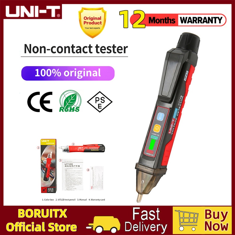 【Ready Stock】UNI-T UT12E UT12M Socket Wall AC Voltage Detector ...