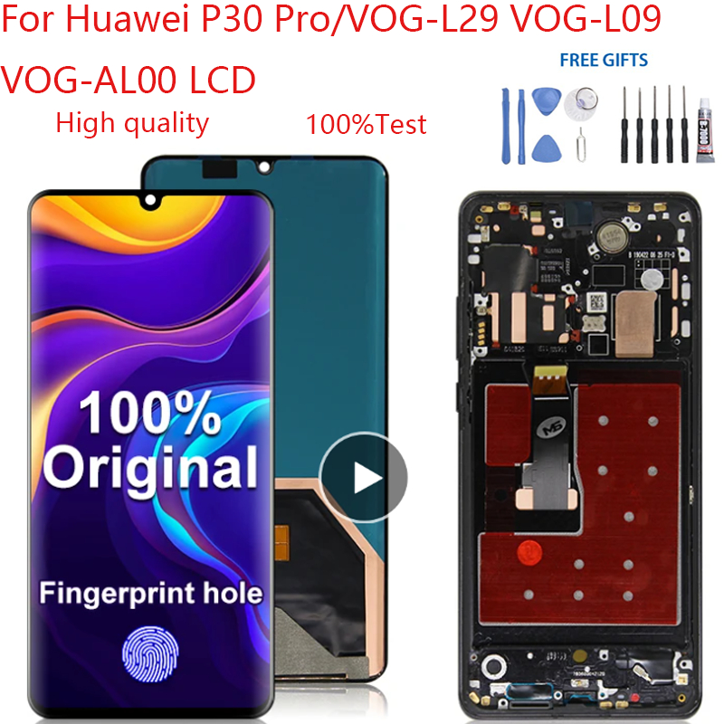 อะไหล่หน้าจอสัมผัส LCD แบบเปลี่ยน สําหรับ Huawei P30 Pro VOG-L29 VOG ...