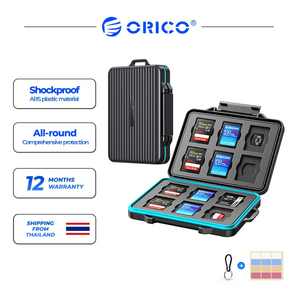 ORICO 24 Slots SD Card Case Holder Water Resistant & Anti-Shock Memory ...