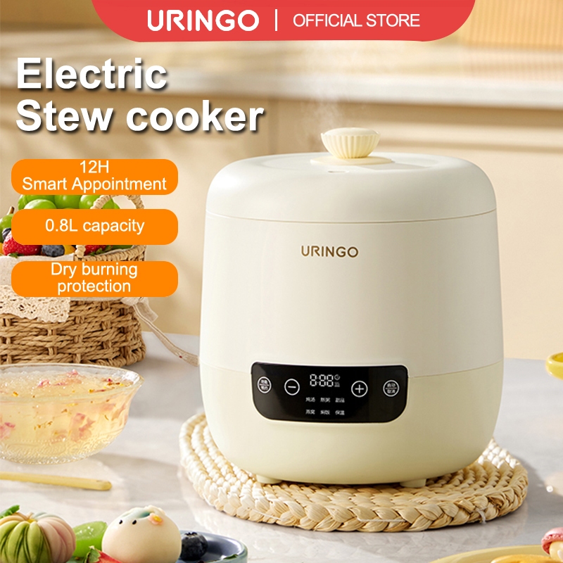 Uringo หม้อตุ๋นไฟฟ้า หม้ออาหาร อาหารเสริมคนท้อง โจ๊ก ซุป รังนก ถ้วยสตูว์เซรามิค 800 มล. | Shopee ...