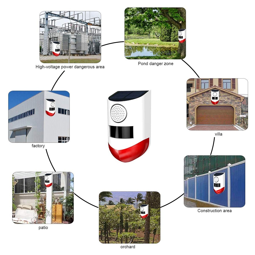 Daytech Solar Strobe Light Sensor Detector กลางแจ้ง ไฟไซเรนความปลอดภัย ...