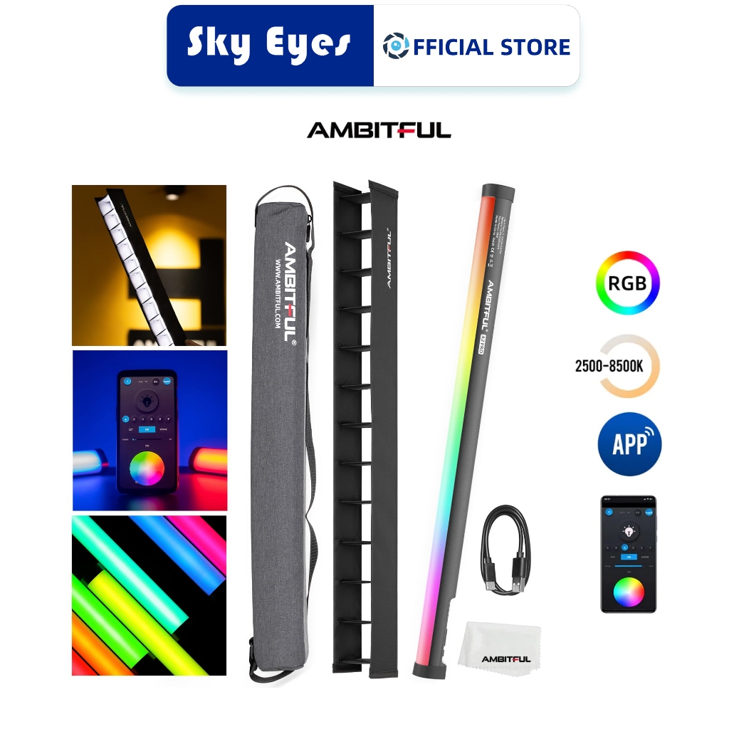Ambitful A2 PRO ชุดหลอดไฟ RGB แบบคู่ สีเต็ม | Shopee Thailand