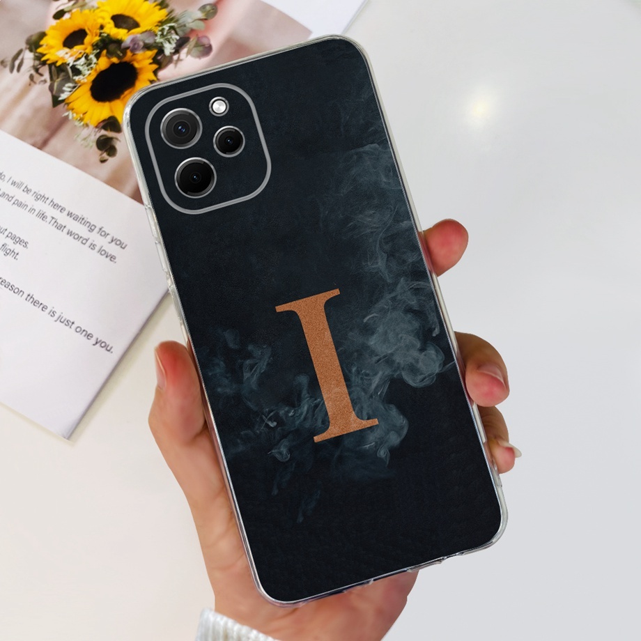 เคสโทรศัพท์มือถือ ซิลิโคนนิ่ม TPU ลายตัวอักษร สีดํา สําหรับ Huawei ...