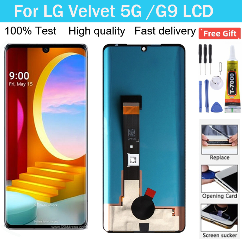 อะไหล่หน้าจอสัมผัสดิจิทัล LCD แบบเปลี่ยน สําหรับ LG Velvet 5G G900 LM-G900N LM-G900EM LM-G900 LM ...