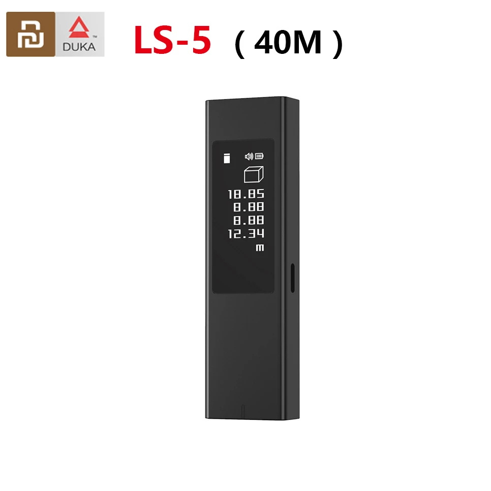 Xiaomi DUKA LS5 40m Laser Range Finder หน้าจอสัมผัส OLED ความแม่นยําสูงมินิแบบพกพาชาร์จช่วง ...