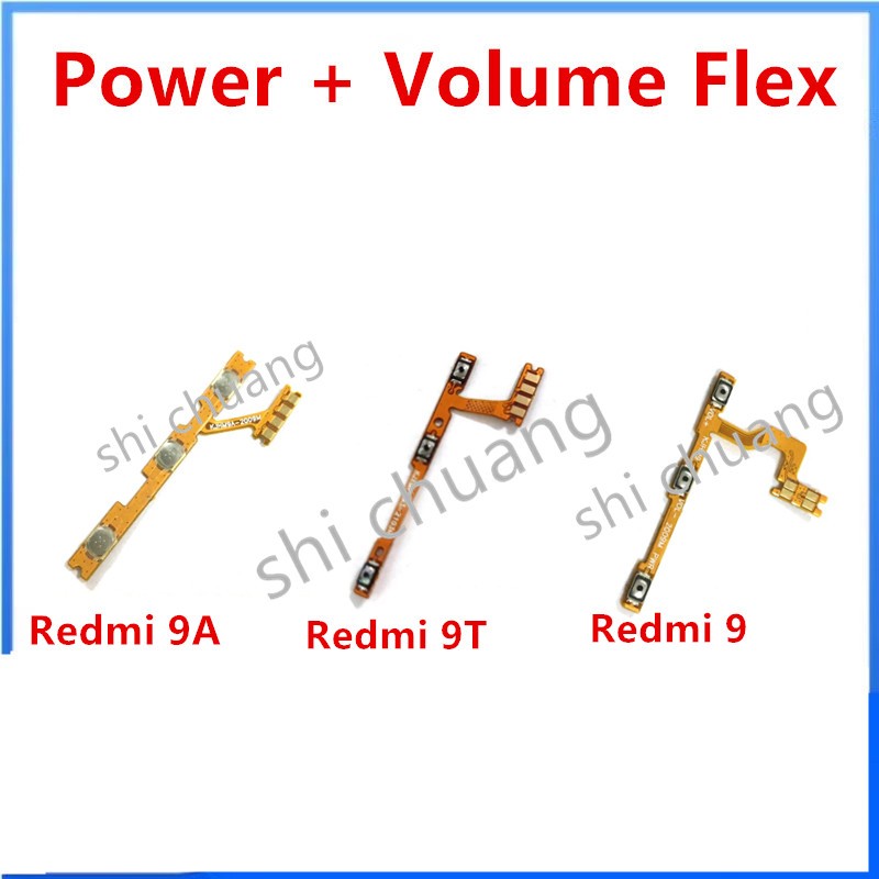 เปิดไฟสําหรับ Xiaomi Redmi 9T 9A 9C Volumeปุ่มสวิทช์ด้านข้าง Key Flex สายโทรศัพท์มือถือ Part ...