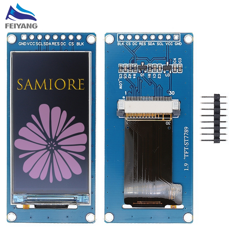 โมดูลไดร์ฟ IC หน้าจอ TFT 0.96 1.3 1.44 นิ้ว IPS 7P SPI HD 65K LCD ...