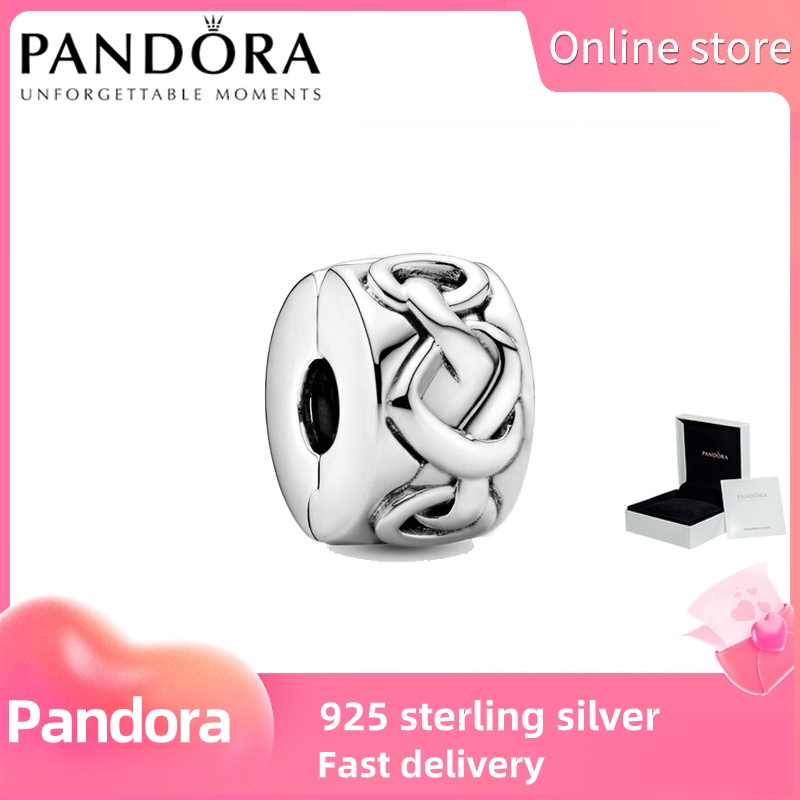 100% แท้ S925เงินสเตอร์ลิงแพนดอร่า [798035] ที่ผูกปมหัวใจคลิปเสน่ห์ ...