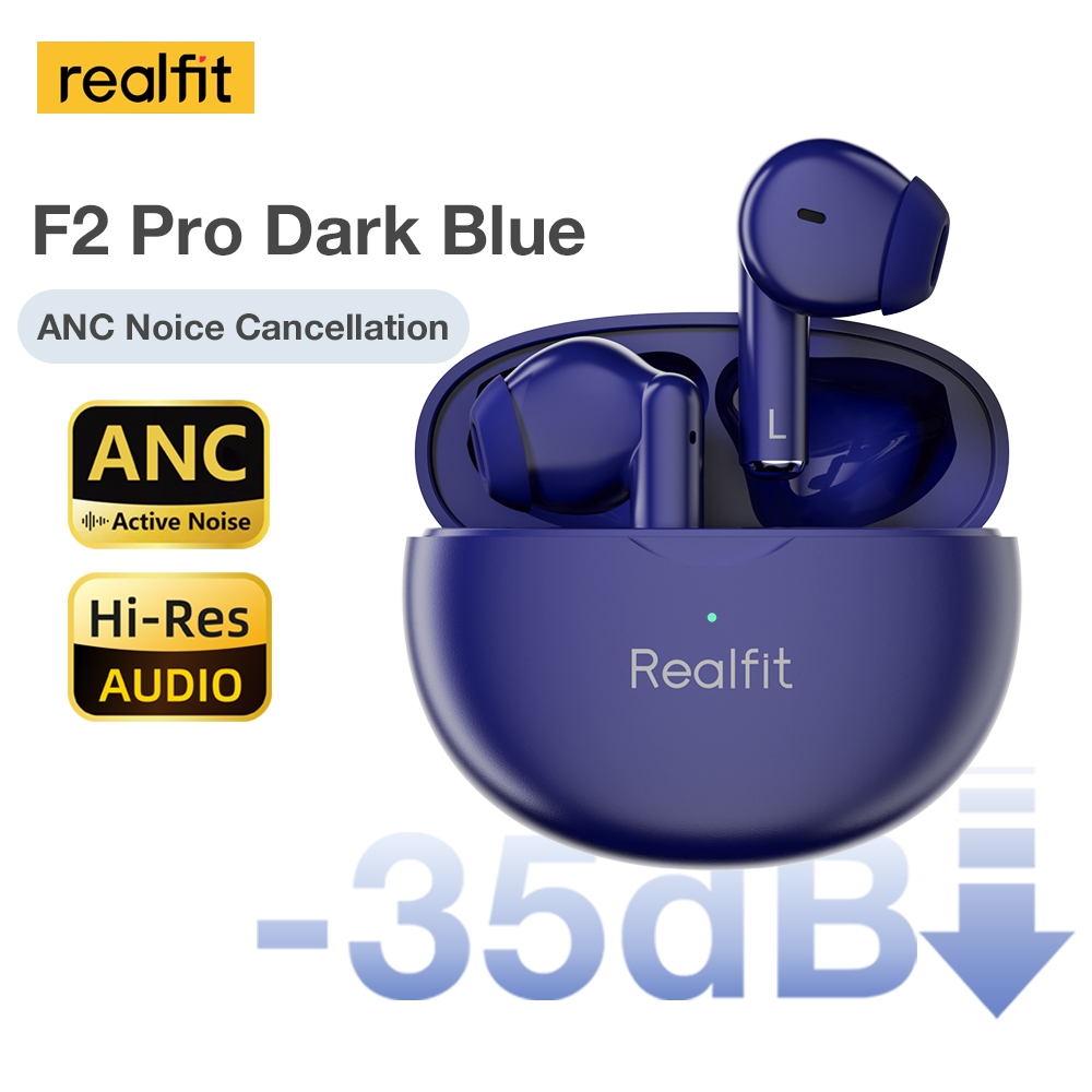 Realfit F2 Pro หูฟังบลูทูธไร้สาย -35dB ตัดเสียงรบกวน พร้อมตัวลดเสียงรบ ...