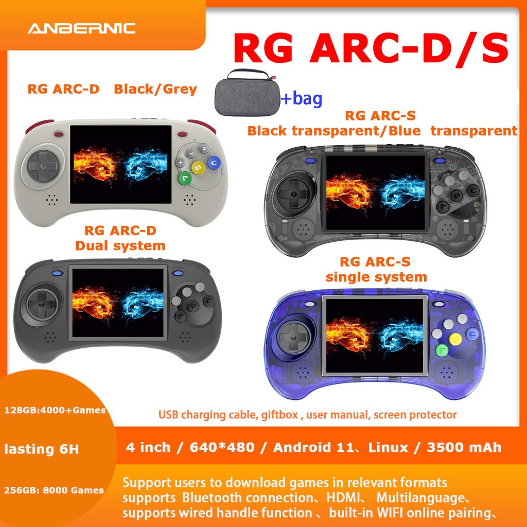 ใหม่ ANBERNIC RG ARC-S/D เกมคอนโซล แบบหกคีย์ ระบบ Linux เชื่อมต่อบลูทูธ ...