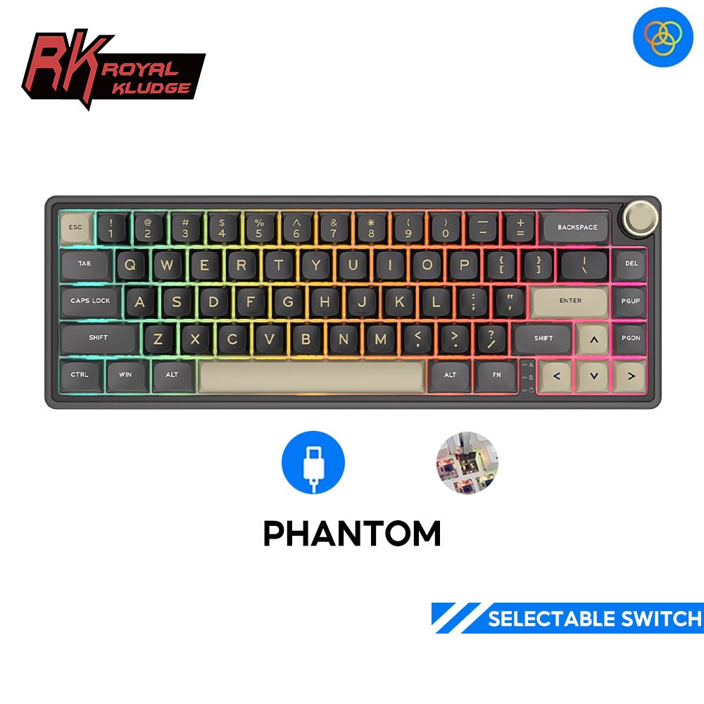 Rk ROYAL KLUDGE RKR65 ปะเก็นทรายสีเขียว แบบใช้สาย คีย์บอร์ดเมคคานิคอล ...