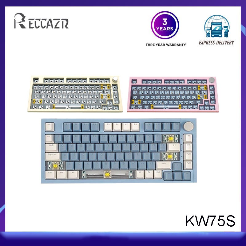 Reccazr KW75S ปลั๊กไฟ RGB 75 พร้อมคีย์บอร์ดวิดีโอเกม สําหรับคอมพิวเตอร์ ...