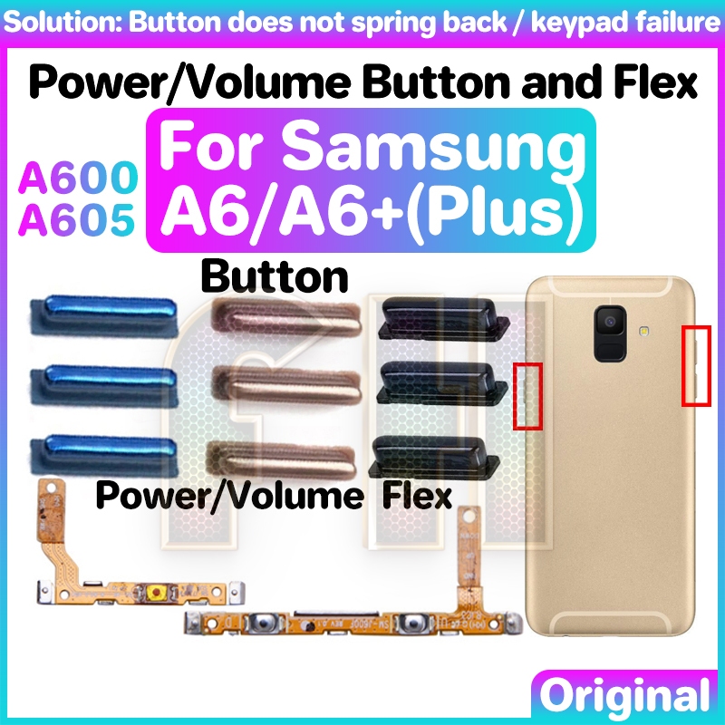 ปุ่มปรับระดับเสียง ปุ่มกดเปิดปิด สายเคเบิลแพร สําหรับ Samsung Galaxy A6 ...