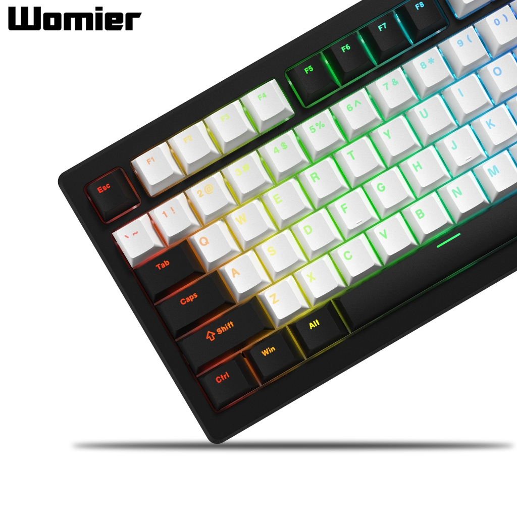 Womier คีย์แคป PBT Shine Through, Doubel Shot RGB Backlit Custom Keycap ...
