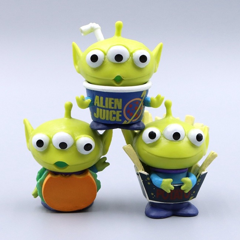 โมเดลฟิกเกอร์ PVC รูปการ์ตูนดิสนีย์ Toy Story Aliens Hamburger Fries ...