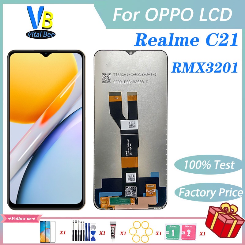 อะไหล่หน้าจอสัมผัสดิจิทัล LCD RMX3201 แบบเปลี่ยน สําหรับ OPPO Realme ...