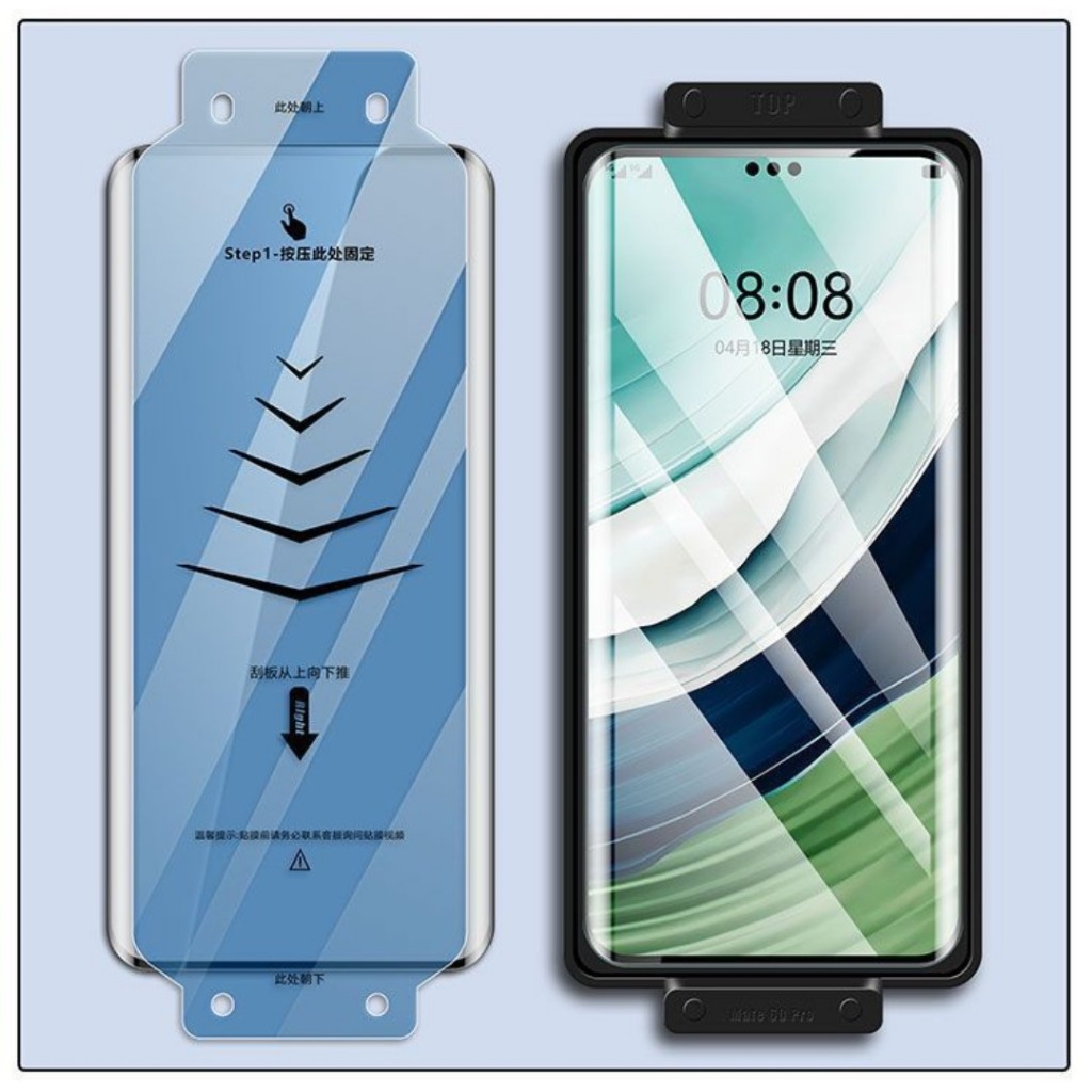 ฟิล์มกระจกนิรภัยกันรอยหน้าจอ แบบเต็มจอ ติดตั้งง่าย สําหรับ Huawei p60 ...