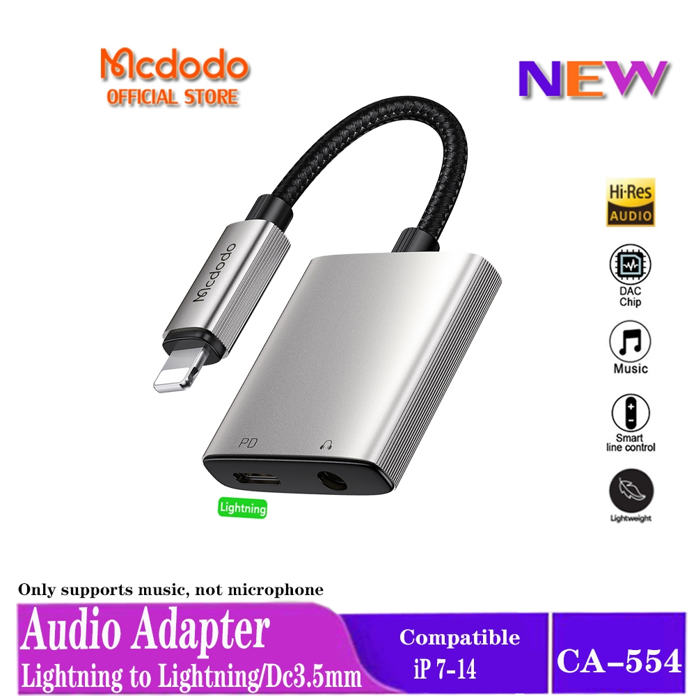 Mcdodo 2 in 1 Lightning Audio Adapter L ถึง L +DC3.5 มม . สําหรับ iP14 ...